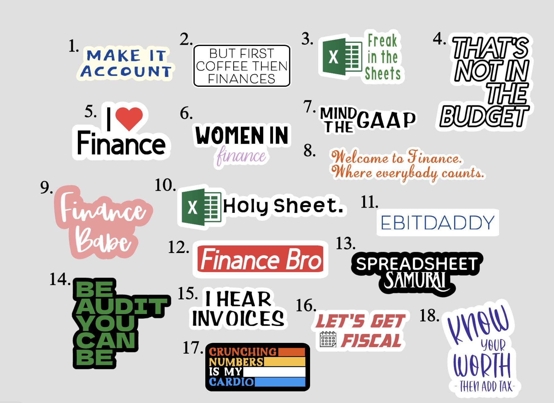 Finance Sticker Packs | Financial Decal | Water Bottle Sticker | Laptop ...