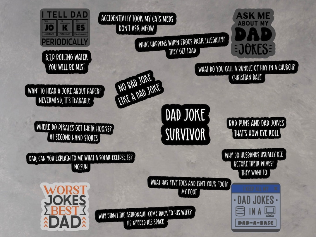 Dad Joke Stickers Funny Dad Stickers Punny Joke Stickers - Etsy