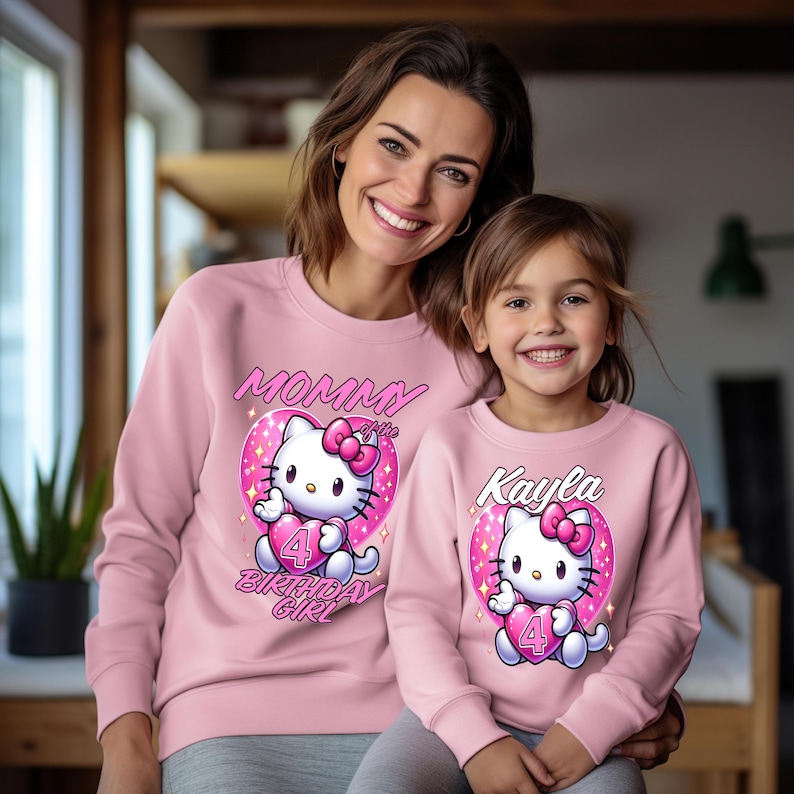 Hello Kitty Birthday Shirt, Family Matching Party Apparel - Etsy
