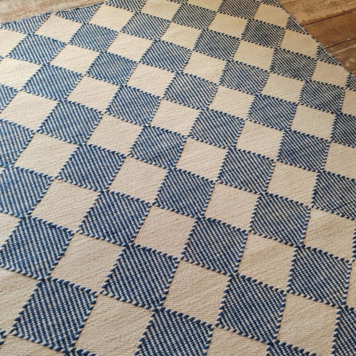 Blue Colour Bedloom Dhari Hand-made Modern Dhari All Size Make to Order ...