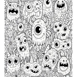 ONLY 1 LEFT in Stock! Cute and Funny Little Monsters Coloring Pages for ...