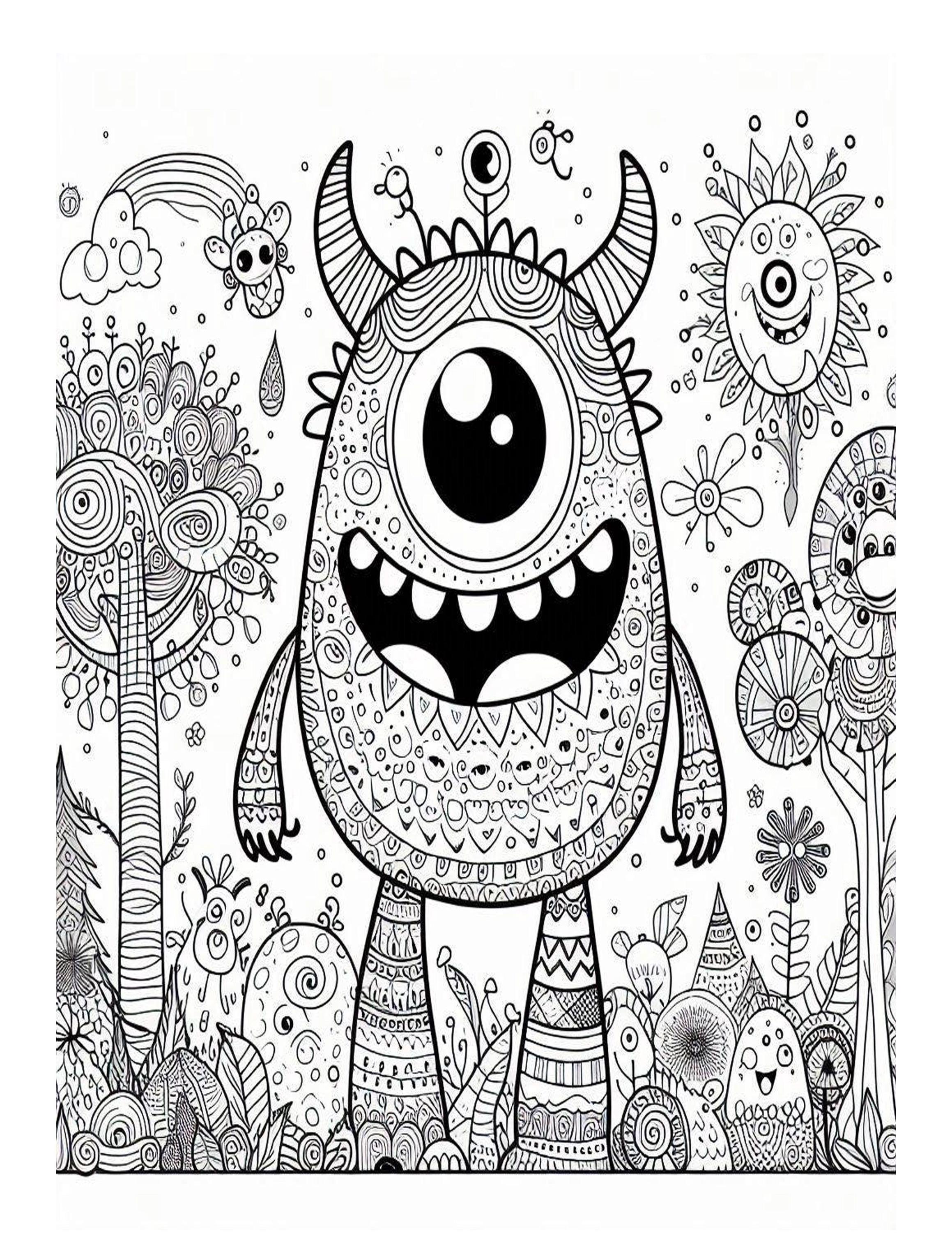 ONLY 1 LEFT in Stock! Cute and Funny Little Monsters Coloring Pages for ...