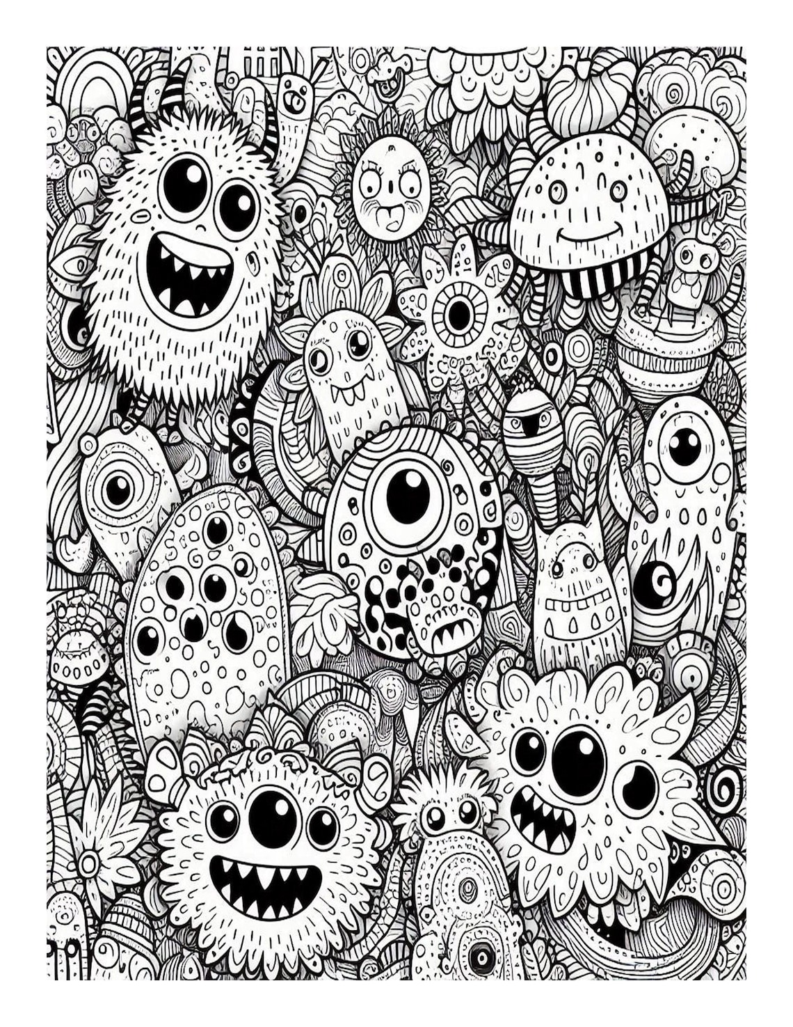 ONLY 1 LEFT in Stock! Cute and Funny Little Monsters Coloring Pages for ...