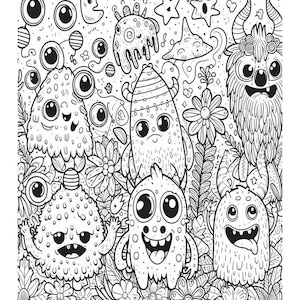 ONLY 1 LEFT in Stock! Cute and Funny Little Monsters Coloring Pages for ...