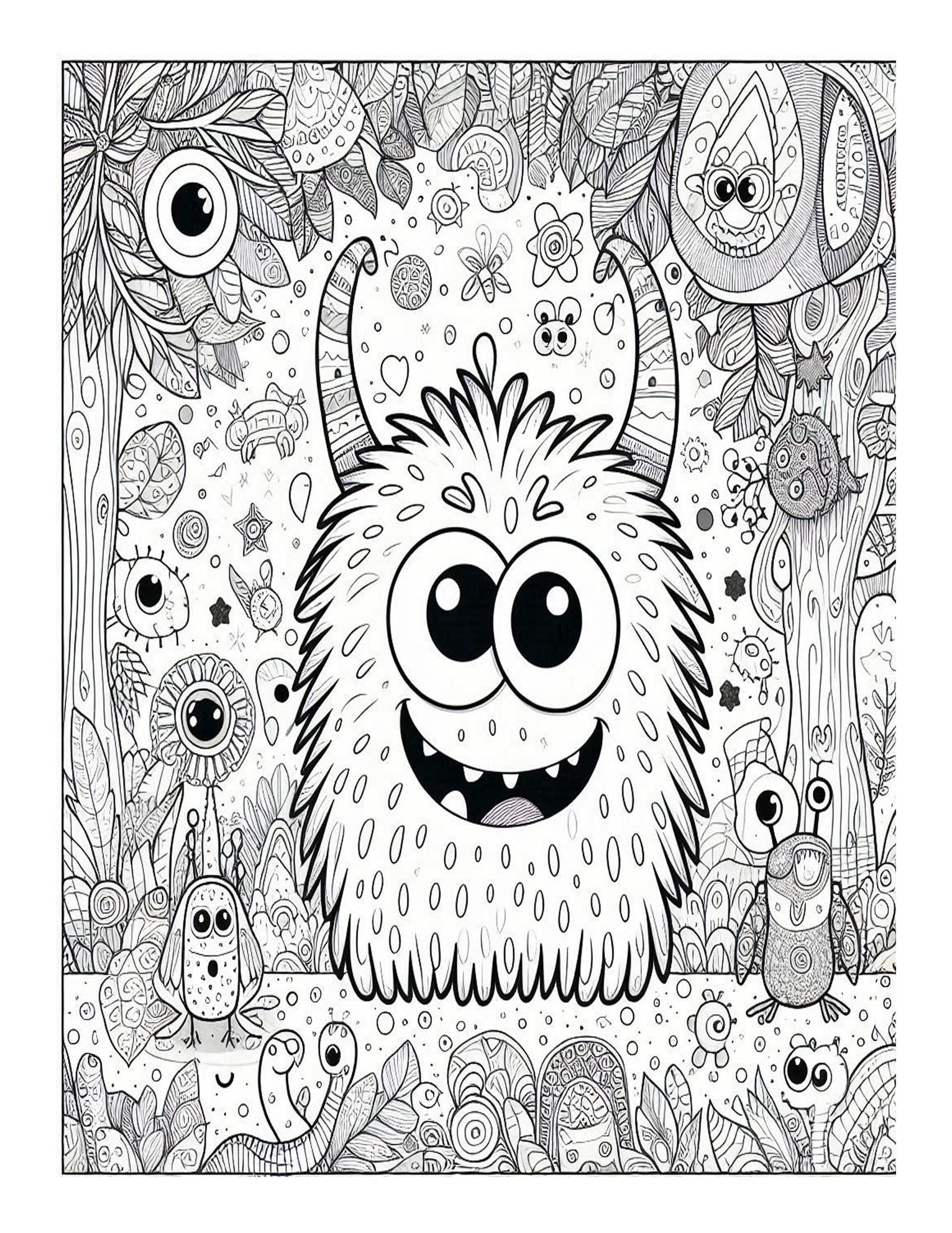 ONLY 1 LEFT in Stock! Cute and Funny Little Monsters Coloring Pages for ...