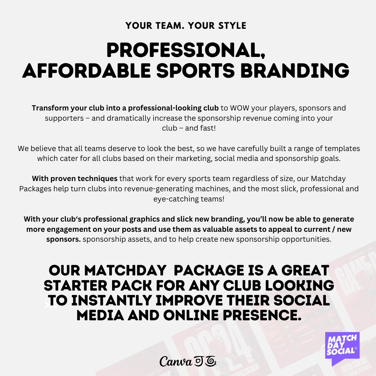 Sports Team Canva Instagram Templates 9 Graphics Gameday, Committed ...