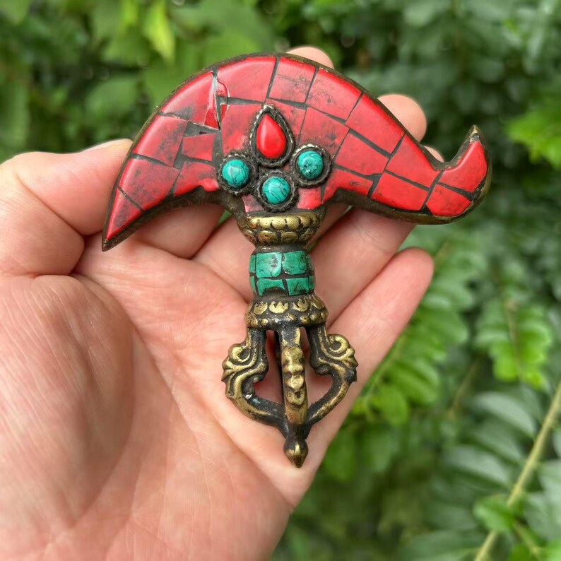 Brass Vajra Phurba Amulet, Tibetan Buddhism Feng Shui Decor (9cm) - Etsy