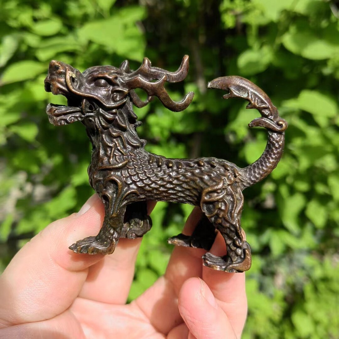 Ancient China Copper Gilt Fengshui Animal Pixiu Beast Wealth Bixie ...