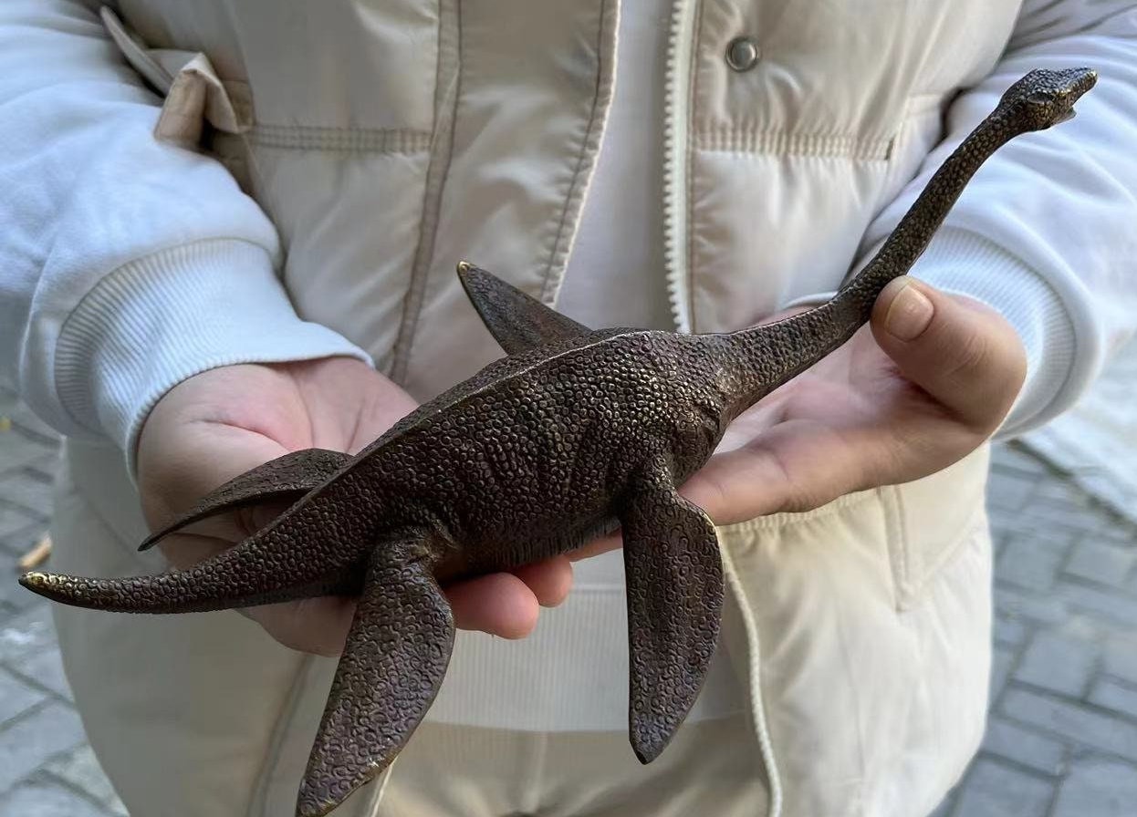 Copper Bronze Jurassic Period Dinosaur Statue ,bronze Plesiosaur ...