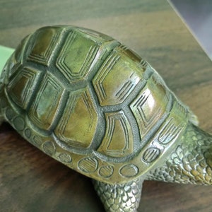 Vintage Style Brass Turtle Hand Carved,home Office Decoration With Luck ...