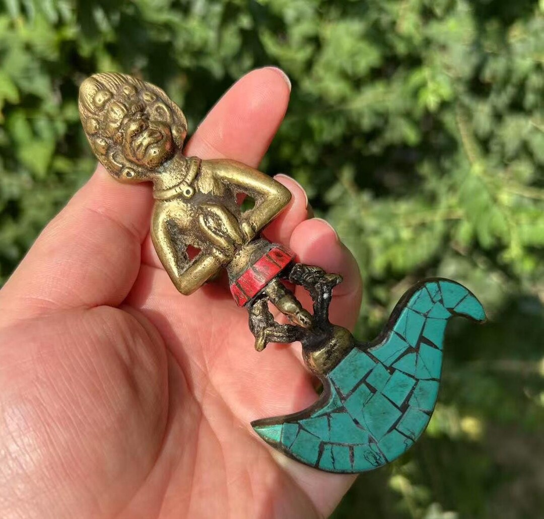 Tibetan Phurba Brass Mascot Buddhism Vajra Phurba Amulet, Unique ...