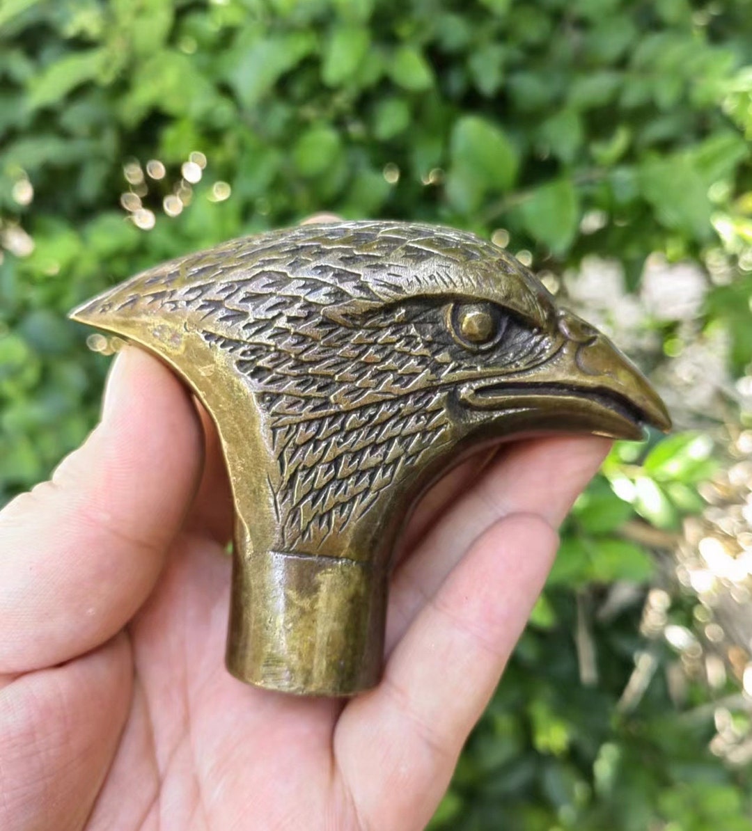 Solid Copper Eagle Head Cane Handle, Vintage Walking Stick Topper - Etsy