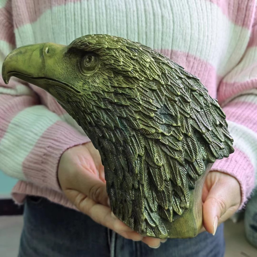 Bronze Eagle Head Statue, Copper Hawk Bald Bust Sculpture Figurine ...