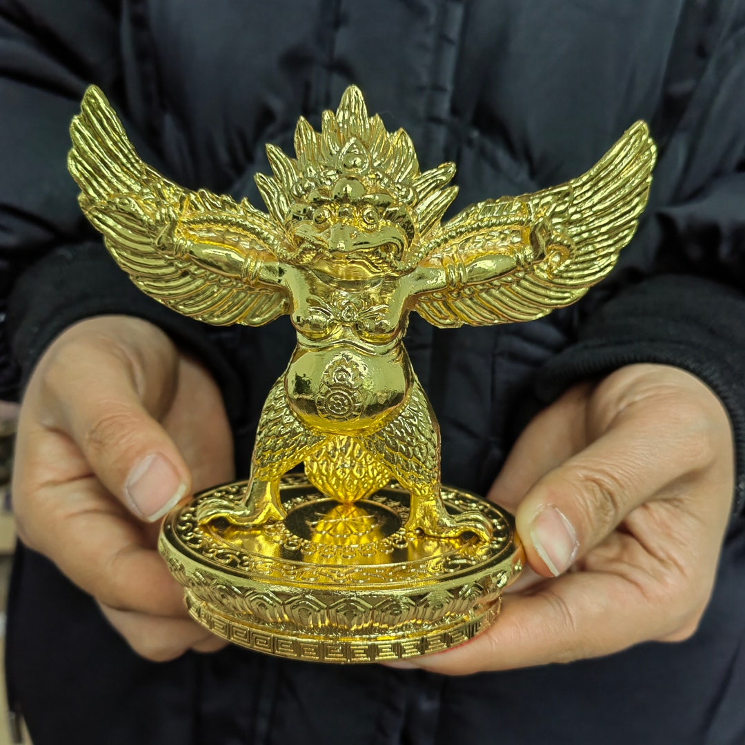 Tibet Tantric Sect Alloy Winged Garuda Bird Eagle Buddha Statue Beast ...