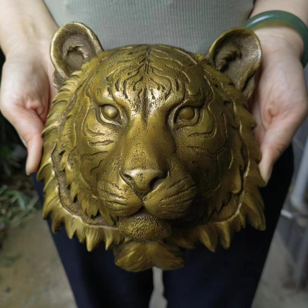 Copper King of the Animal Tiger Head Wall Art Sculpture, Bedroom Wall ...