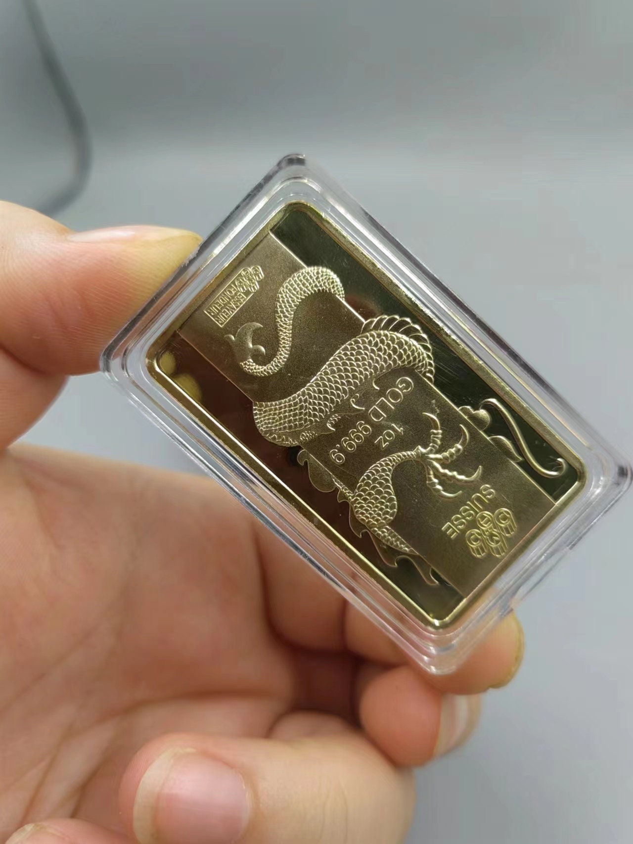 Get 2 FAKE Gold Coins Square Dragon Treasure Coin REPLICA - Etsy
