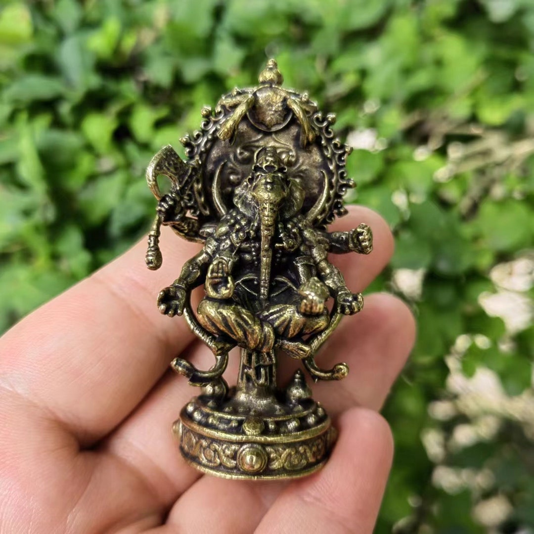 Copper Hindu Lord Ganesha Sculpture,indian Religious Elephant Buddha ...