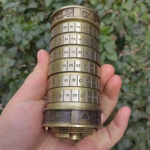 Unique Vinatge Style Alloy Cryptex Code Lock, Puzzle Boxes With Hidden Letter Pin Lock Ring ...