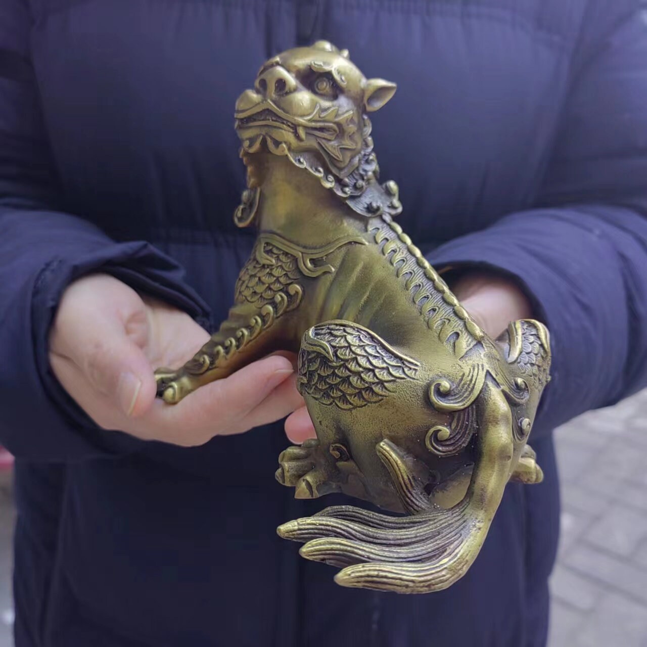 Wealth Pixiu Statue Feng Shui Decor Kirin Pi Xiu, Copper Kylin , Bronze ...