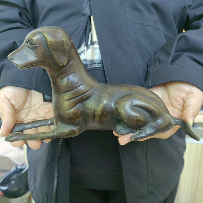 Vintage Brass Greyhound Statue, Hand Painted Dog Sculpture, Home Decor ...