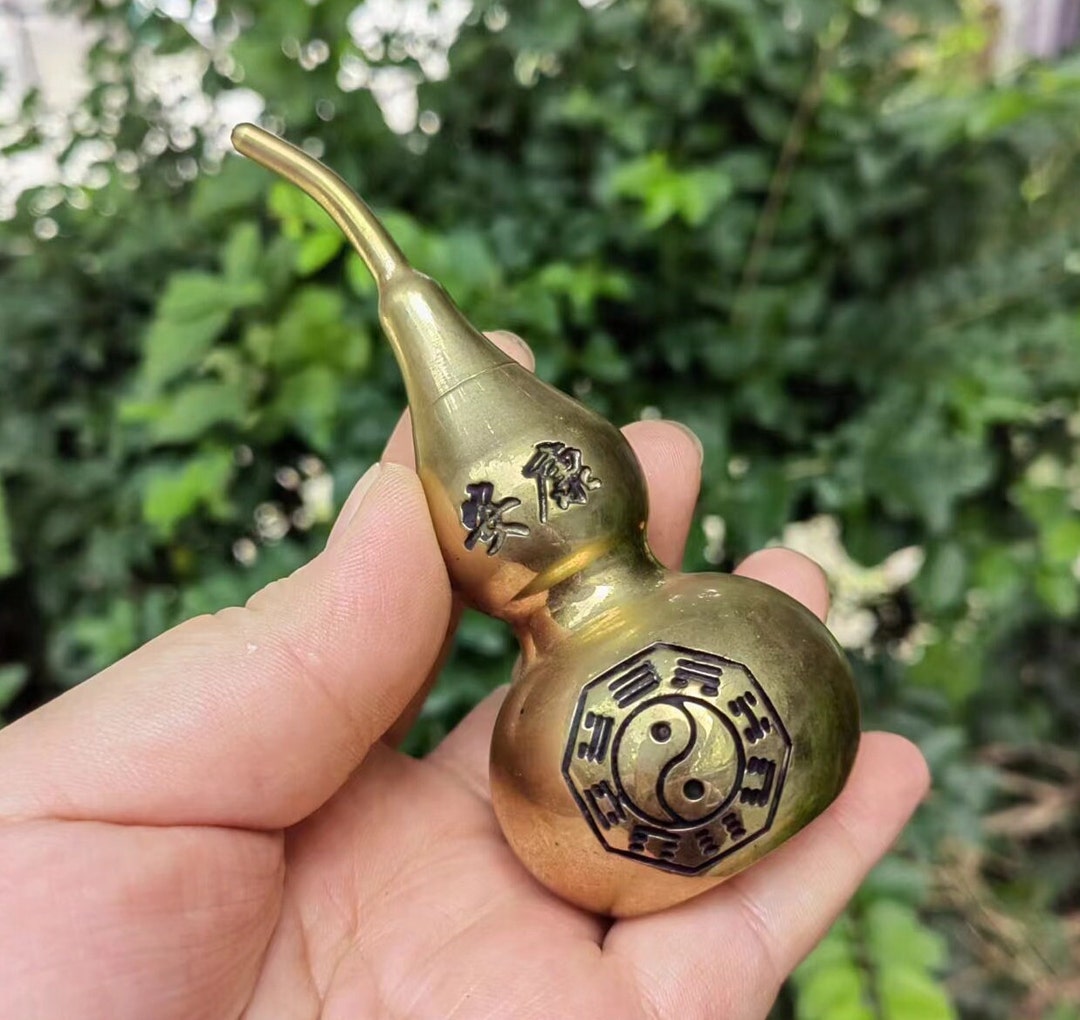 Brass Wu Lou (hu Lu) Feng Shui Gourd — Good Luck & Protection Talisman ...