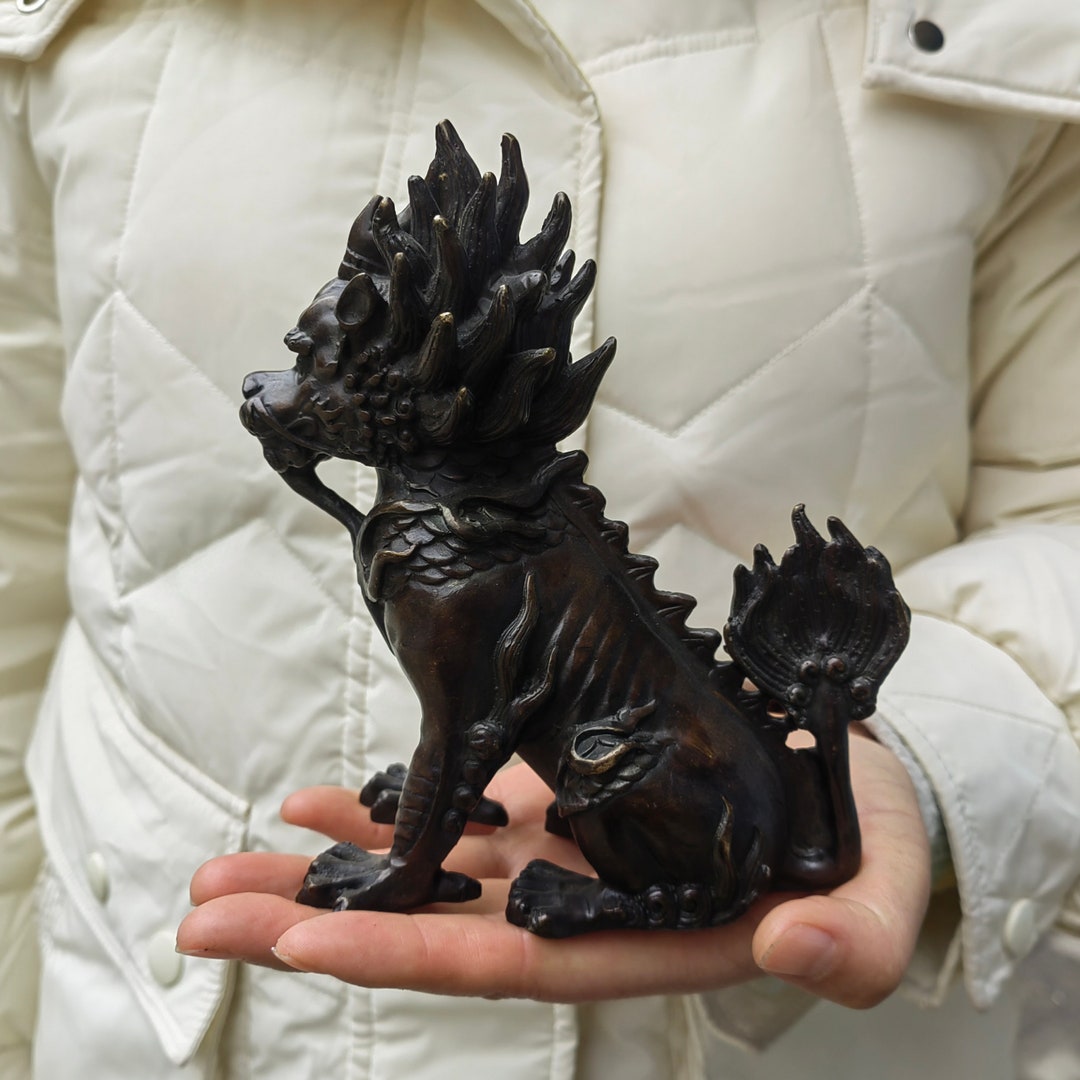 Copper Tibet Di Ting Beast Ornament Pixiu Miniature Nepal Mythological ...