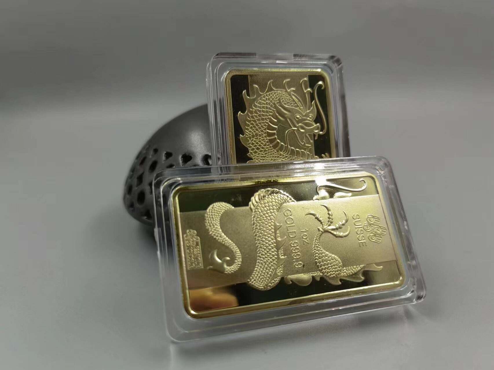 Get 2 FAKE Gold Coins Square Dragon Treasure Coin REPLICA - Etsy
