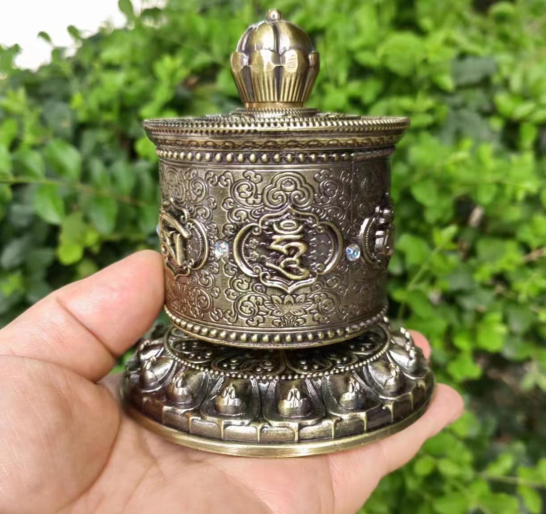 Tibetan Buddhist Handcrafted Prayer Wheel Wall Hanging Nepal Om Mani ...