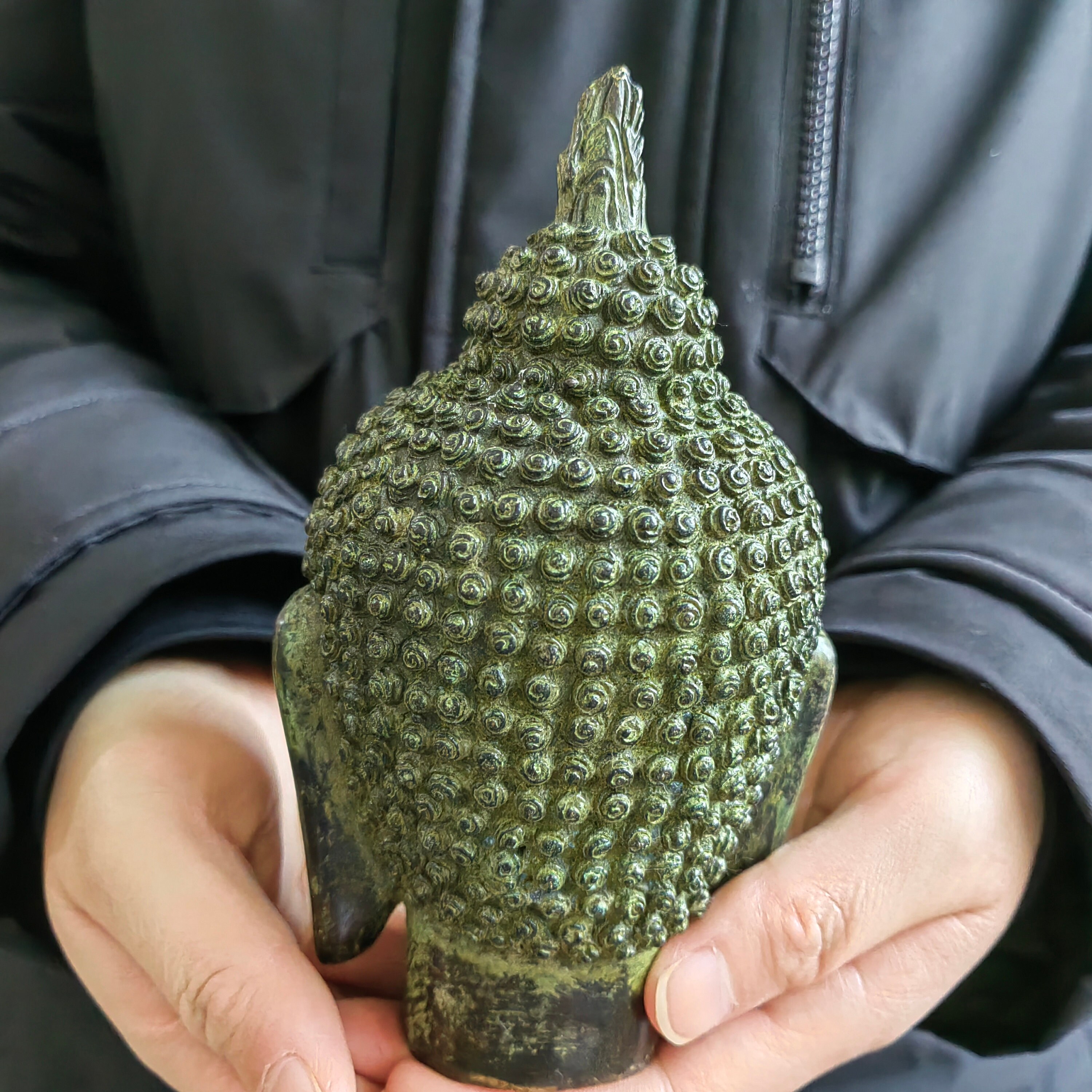 Vintage Meditating Buddha Head Bust Small Zen Meditation Copper Casting ...