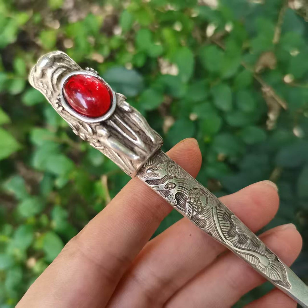 Vintage Copper Dragon Hair Pin, Hanfu Style Hair Stick - Etsy