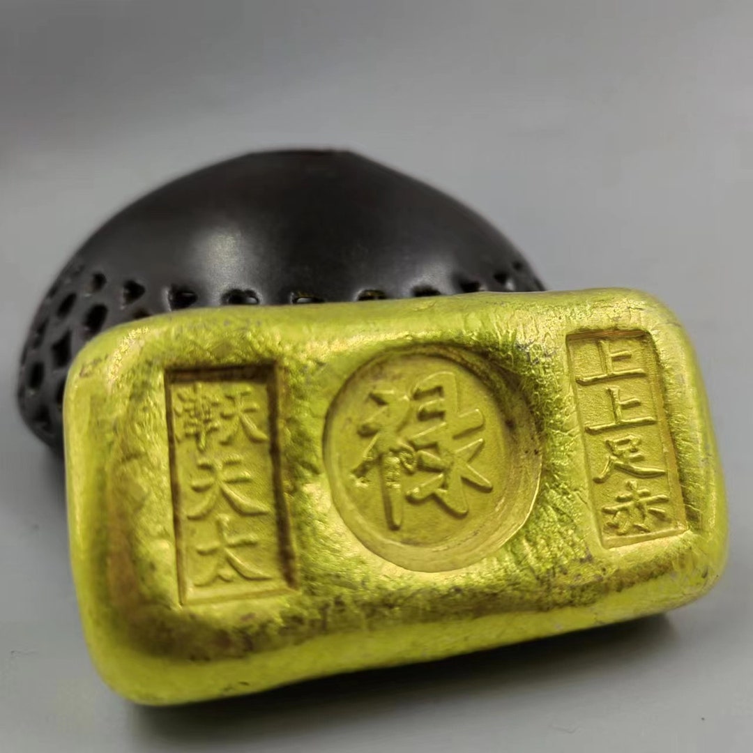Brass Gold Ingot Replica, Vintage Style Copper Sculpture - Etsy