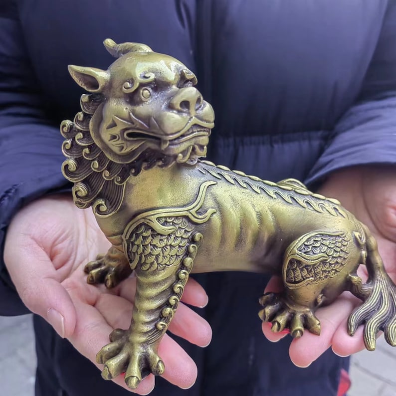 Wealth Pixiu Statue Feng Shui Decor Kirin Pi Xiu, Copper Kylin , Bronze ...