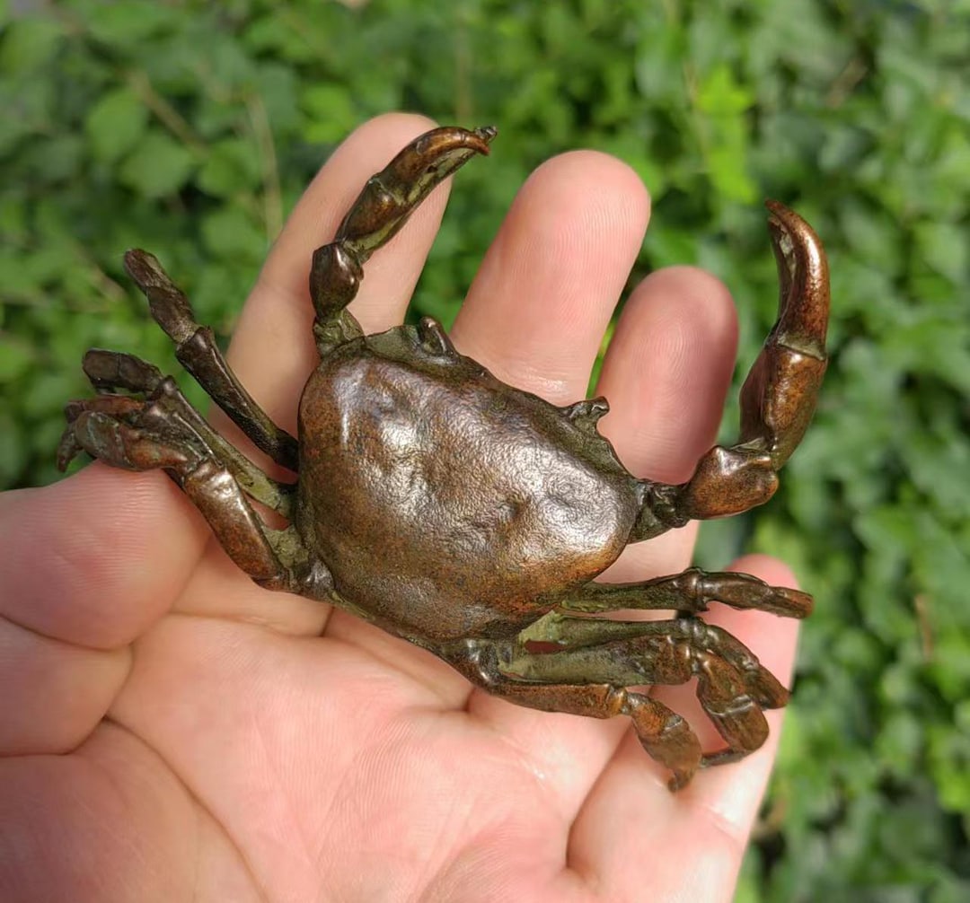 Unique Brass Mini Crab Statue, Crab Gift Sculpture Statue Figurine Home ...