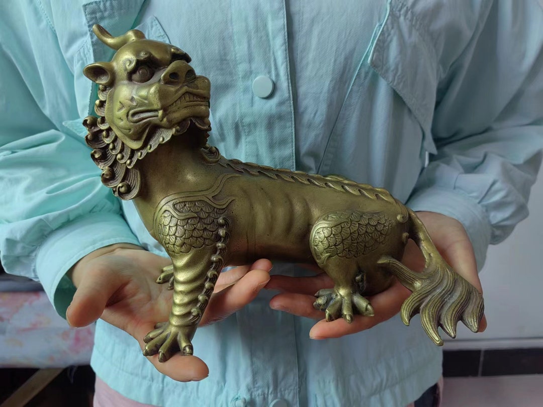 Unique Wealth Pixiu Statue Feng Shui Decor Kirin Pi Xiu, Copper Kylin ...