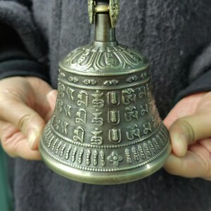 Set of 2, Tibet Copper Ring Bell and Vajra Pestle Phurpa, Taoist ...