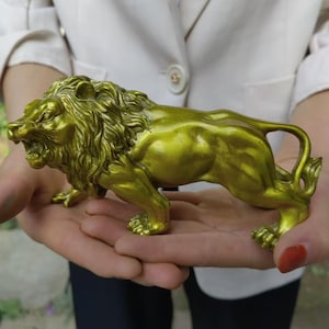 Retro Classic Pure Copper Africa Lion Evil Foo Dog Lion Sculpture ...