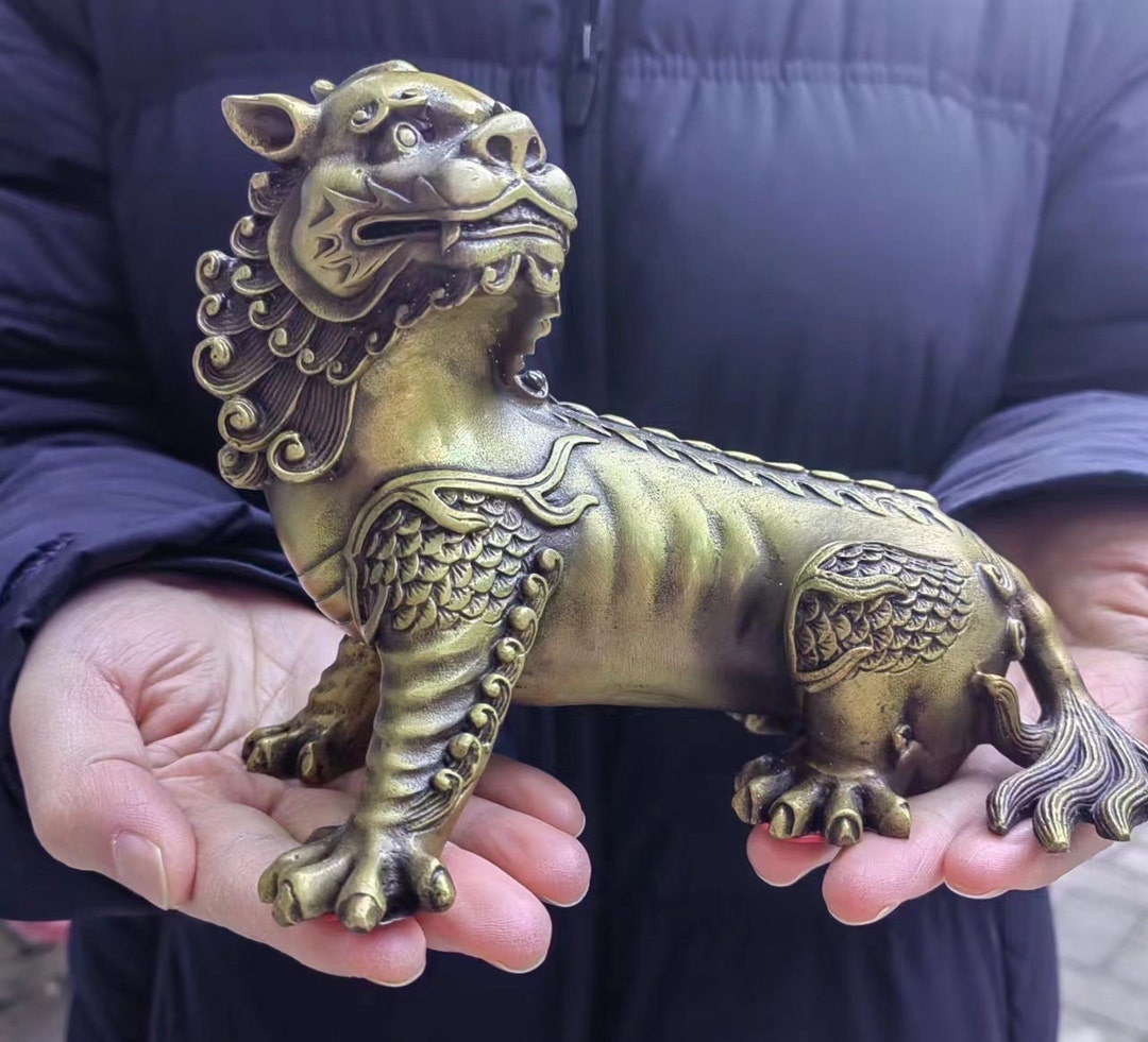 Wealth Pixiu Statue Feng Shui Decor Kirin Pi Xiu, Copper Kylin , Bronze ...