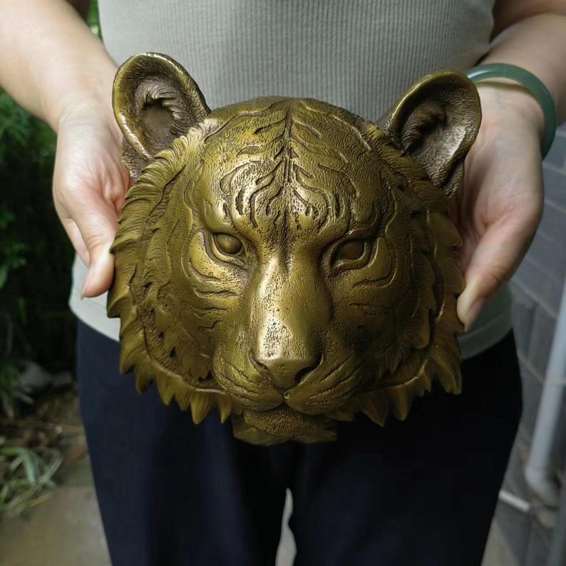 Copper King of the Animal Tiger Head Wall Art Sculpture, Bedroom Wall ...