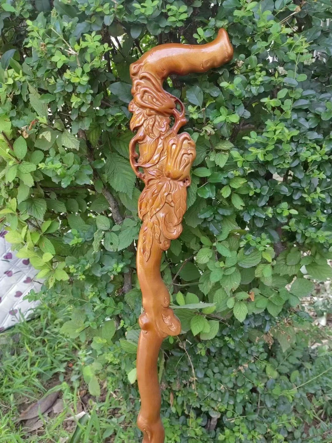 Vintage Style Wooden Walking Cane Fu Vintage Walking Stick Shaft With ...