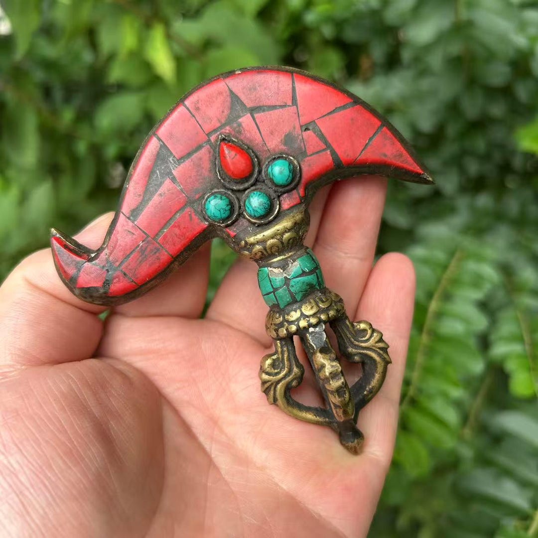 Brass Vajra Phurba Amulet, Tibetan Buddhism Feng Shui Decor (9cm) - Etsy