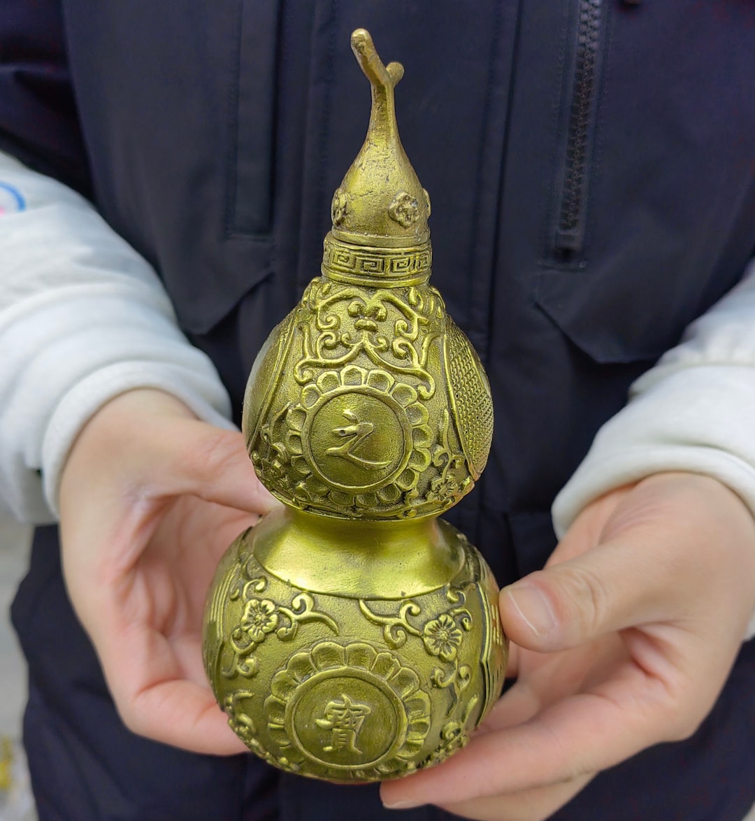 Brass Wu Lou Feng Shui Gourd – Good Luck Talisman, Protection Amulet - Etsy