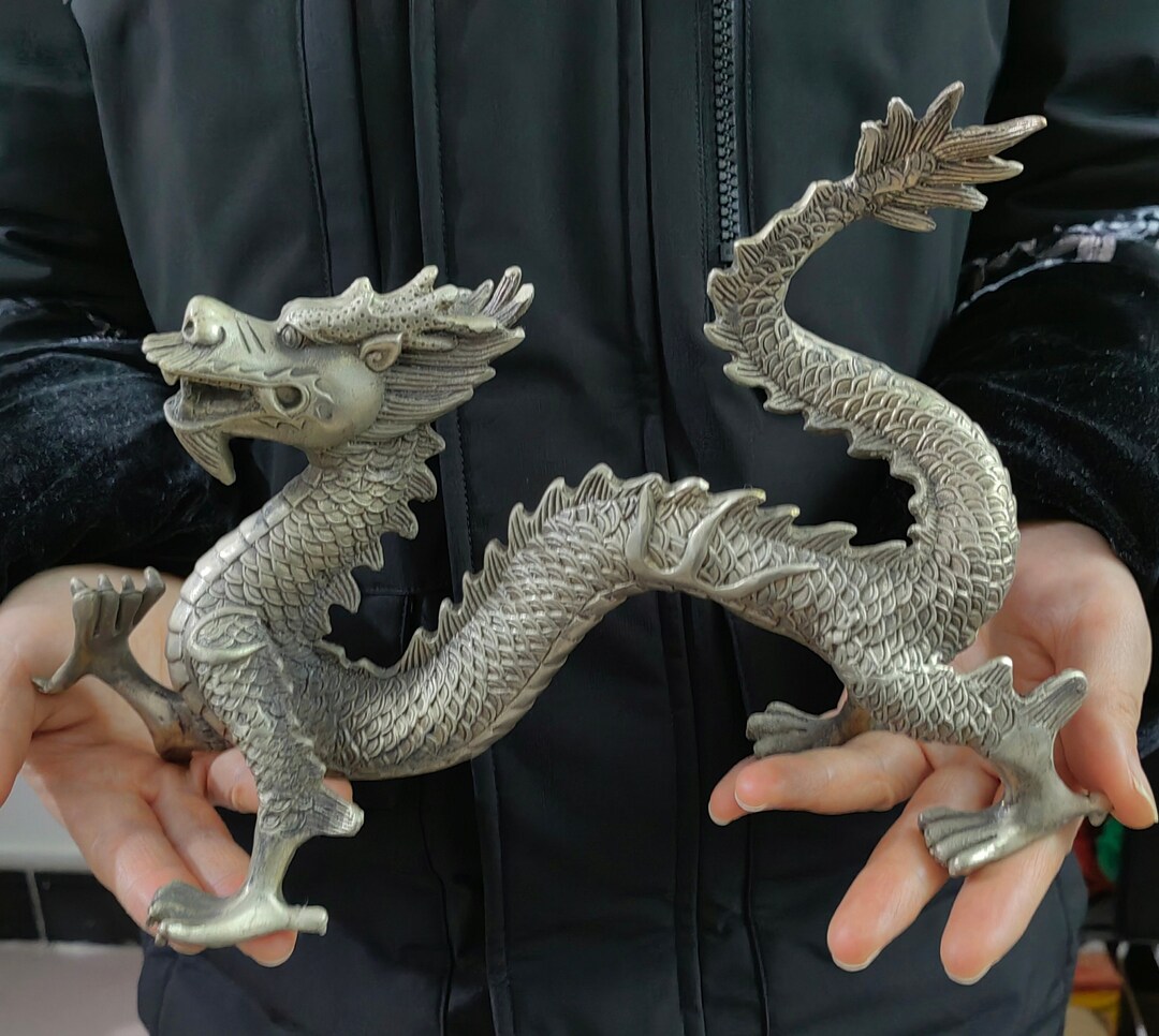 Ancient Tibet Copper Gilt Dragon Beast Statue Chinese Bronze 12 Zodiac ...