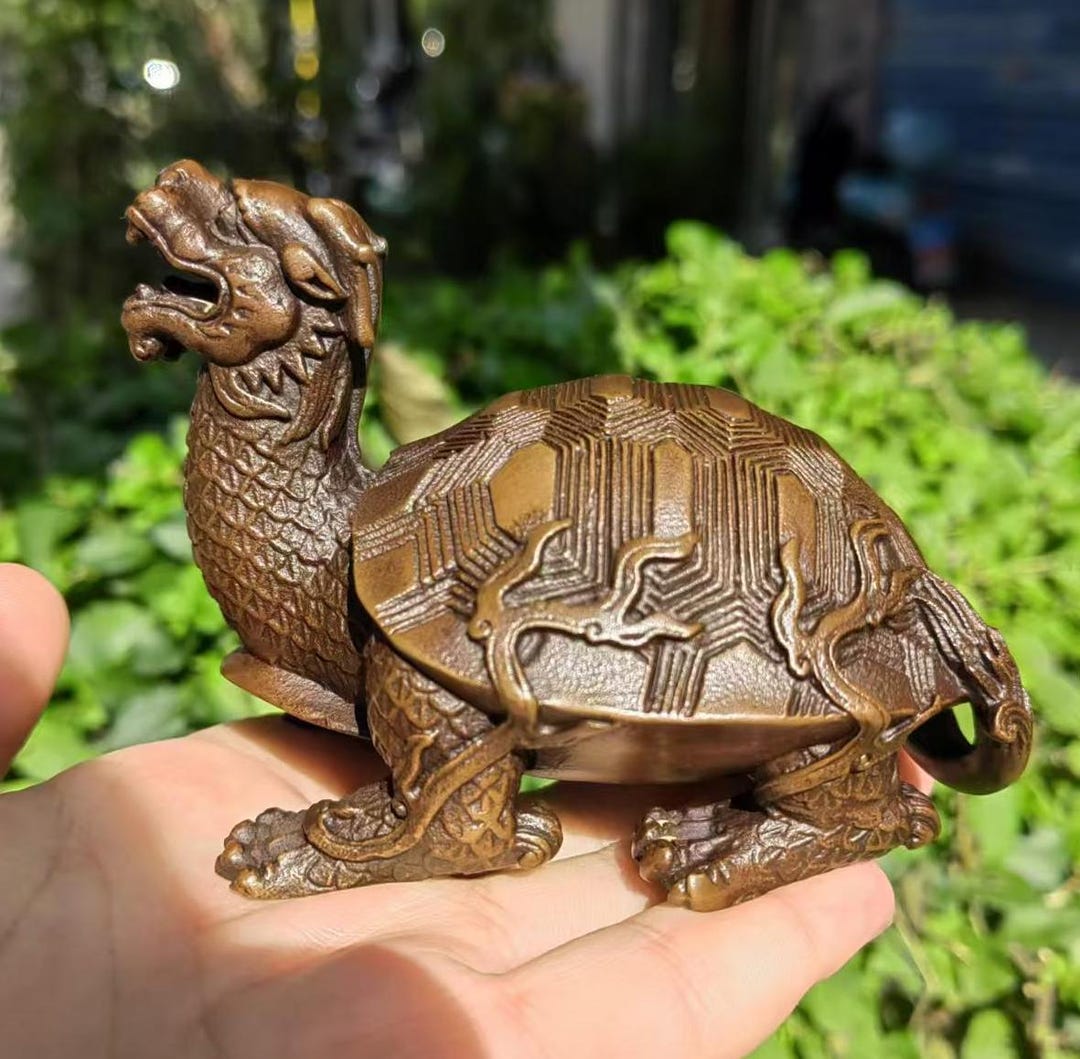 Vintage Copper Turtle Statue, Bronze Collectibles Figures for Home ...