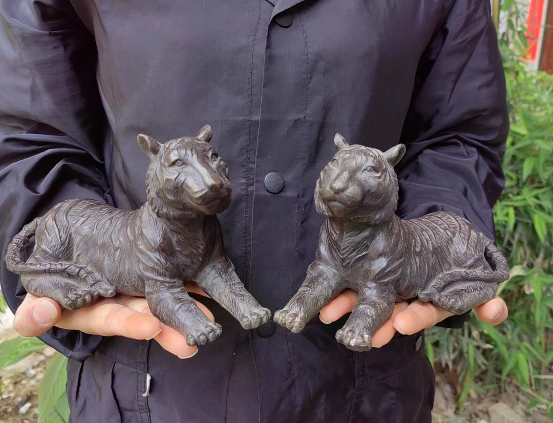 Brass Wildcat Statue Siberian Tiger Design Handmade Figure Showpiece ...