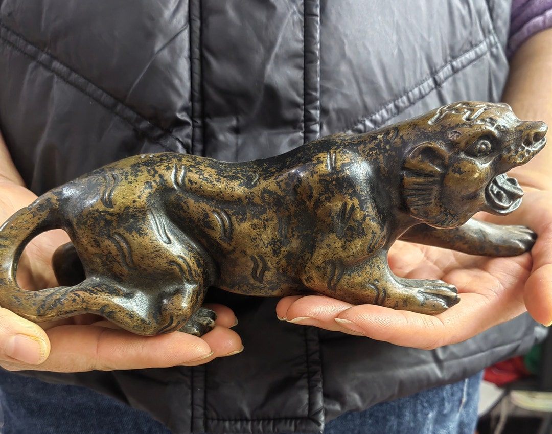 Fine Brass Wildcat Statue Siberian Tiger Design Handmade Figure ...