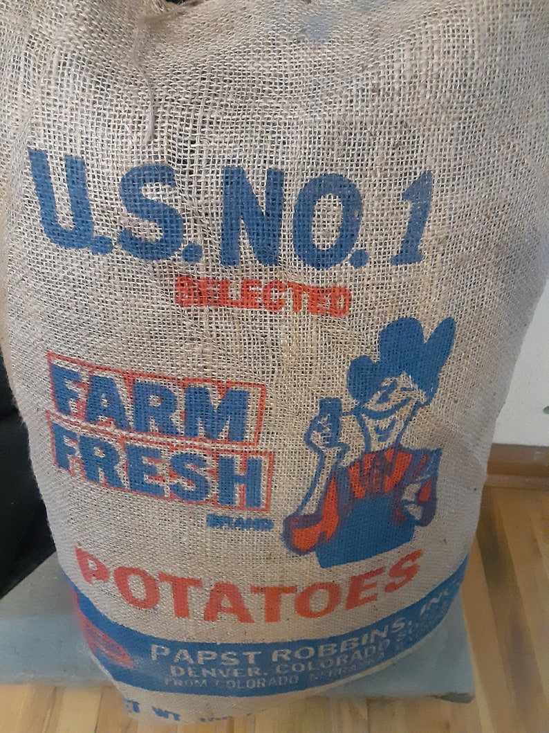 Rare Vintage Burlap Sack Farm Fresh - Etsy