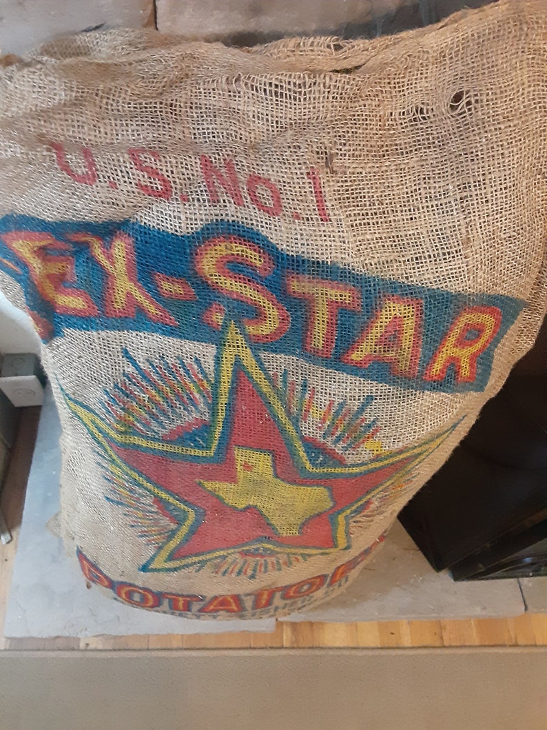 Rare Vintage Burlap Sack Tex-star - Etsy