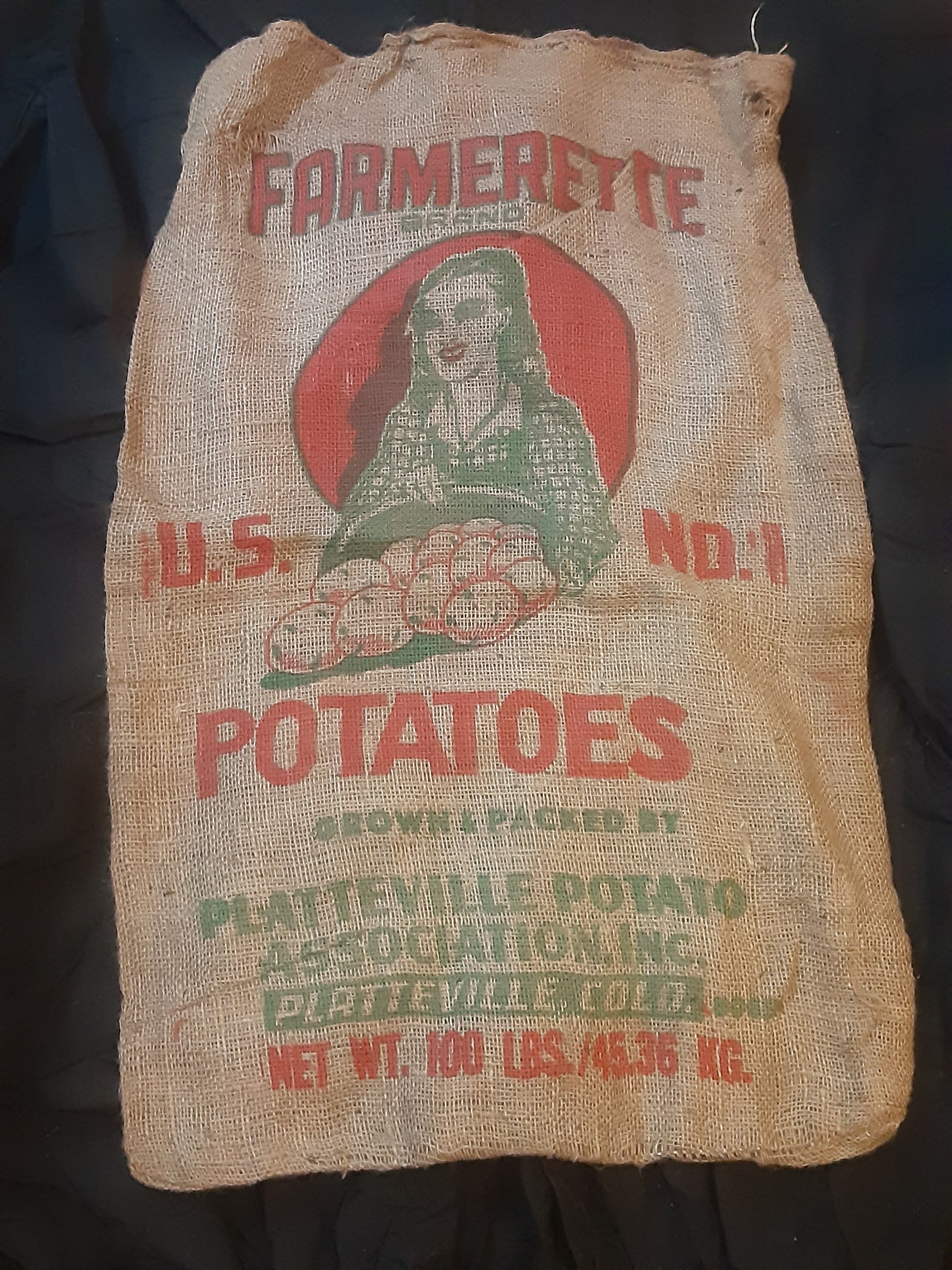 Rare Vintage Burlap Sack Farmerette - Etsy