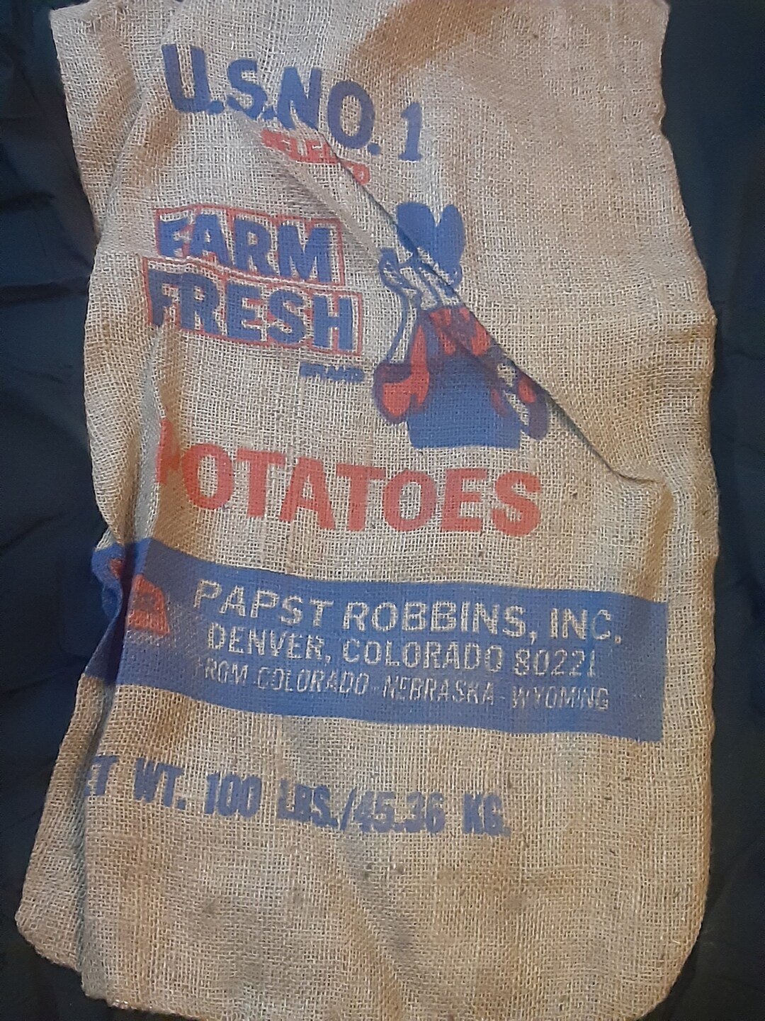 Rare Vintage Burlap Sack Farm Fresh - Etsy