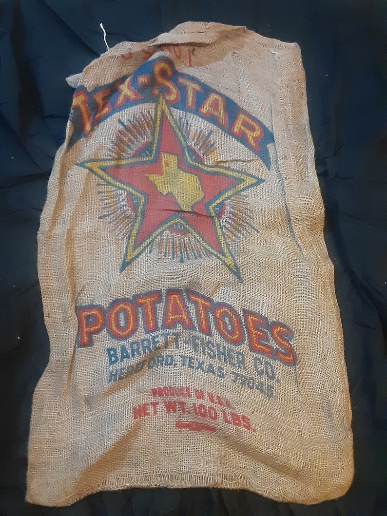 Rare Vintage Burlap Sack Tex-star - Etsy